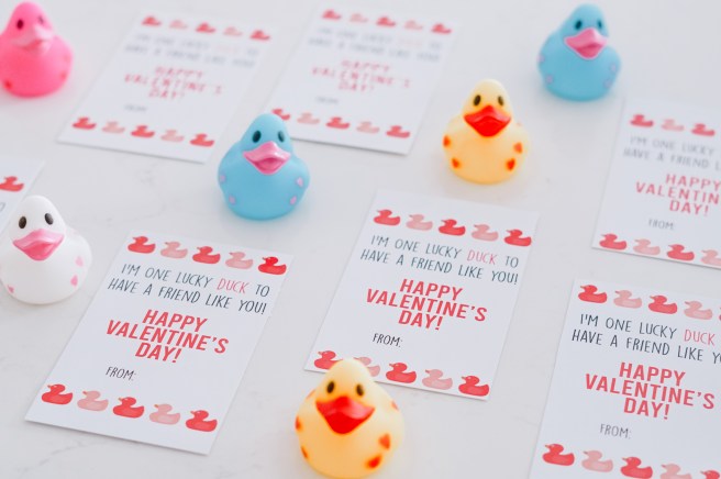 Lucky duck Valentine’s Day cards